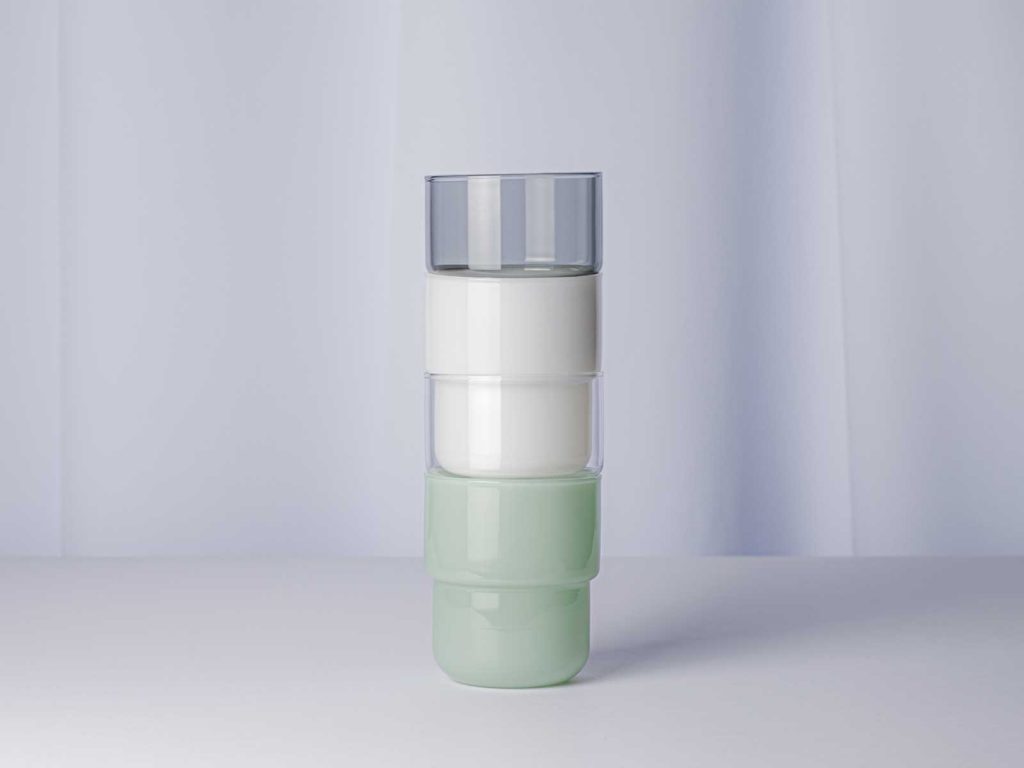 Multi colour stack glasses 250ml / 8.4 fluid ounces drinking glass