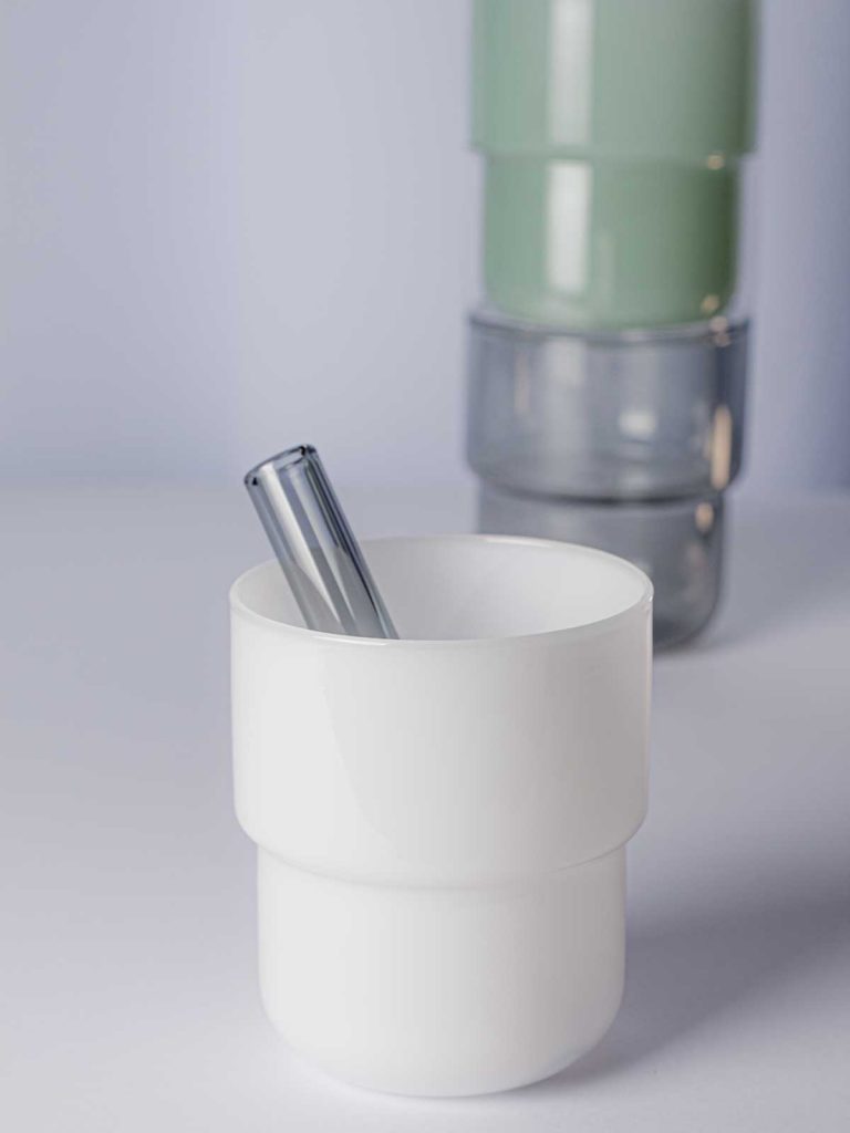 Multi colour stack glasses 250ml / 8.4 fluid ounces drinking glass