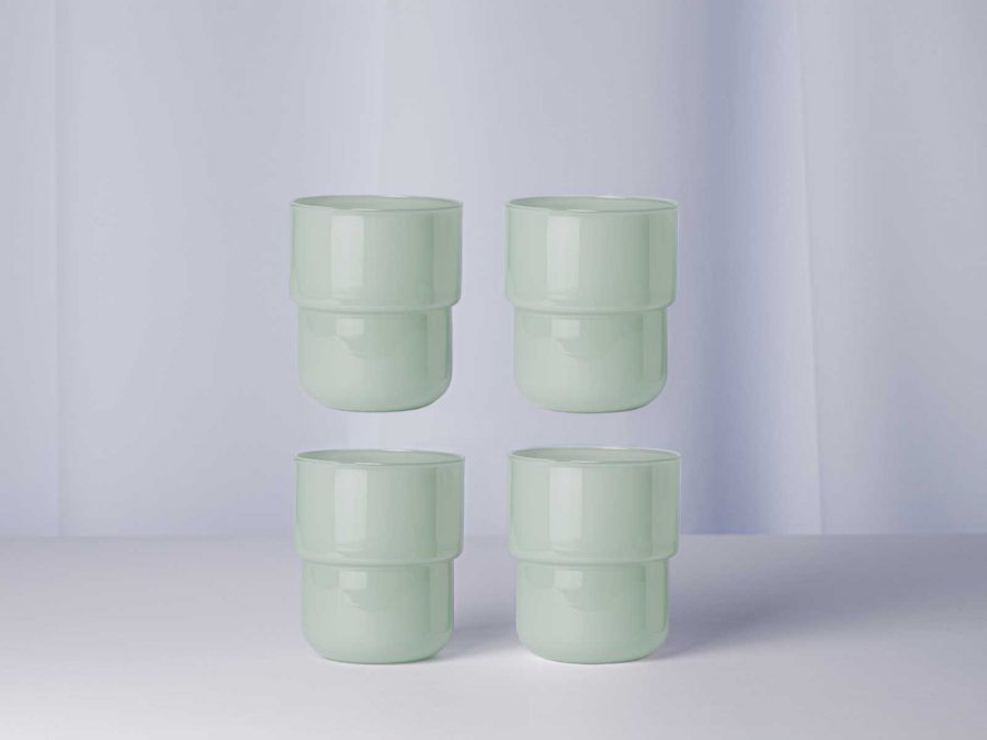 Multi colour stack glasses 250ml / 8.4 fluid ounces drinking glass