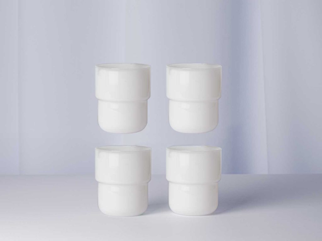 Multi colour stack glasses 250ml / 8.4 fluid ounces drinking glass