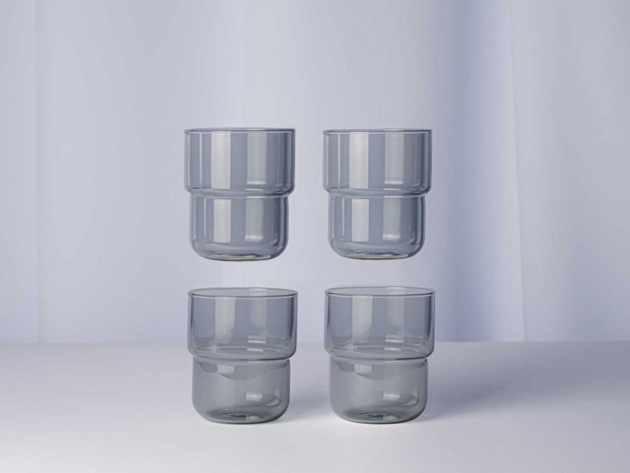 Multi colour stack glasses 250ml / 8.4 fluid ounces drinking glass