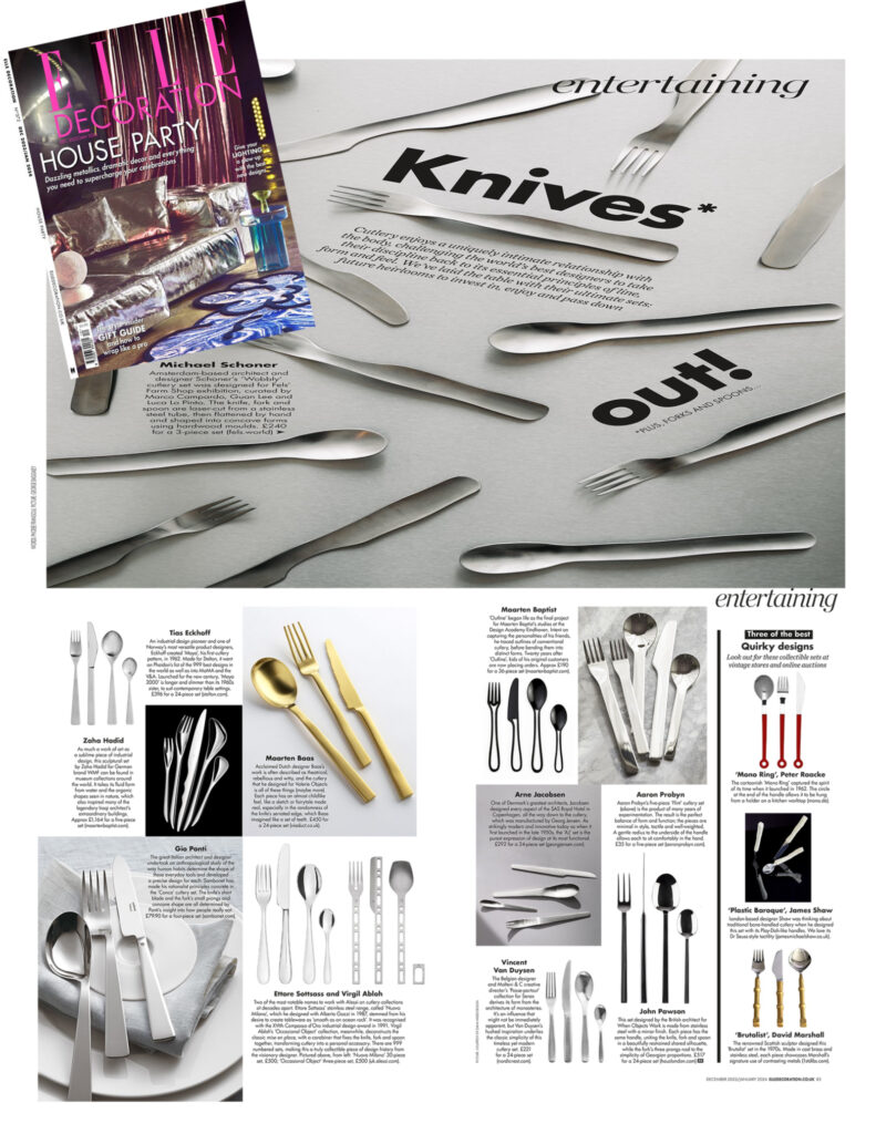 14 cutlery designs selected by ELLE DACORATION UK